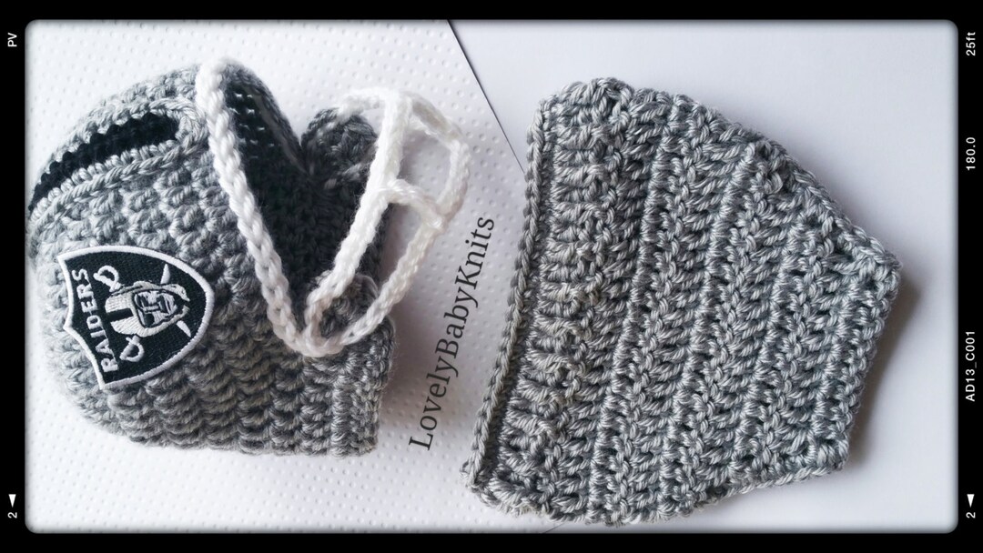 Football Team ,crochet Oakland Raiders Helmet , Diaper Cover and Ball ...