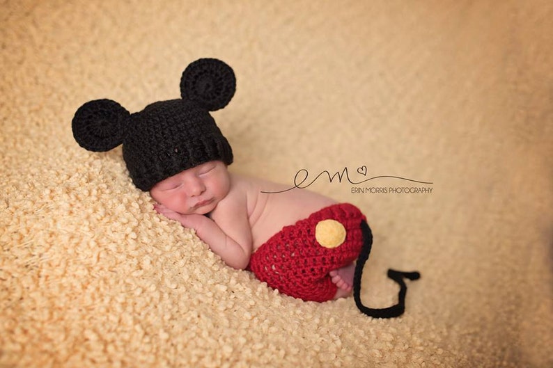 Mickey Mouse hat Diaper Cover and Shoes to Match Baby | Etsy