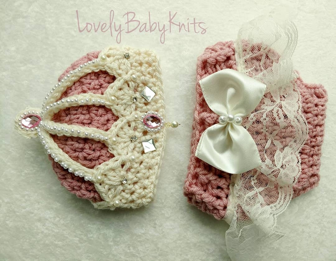 QUEEN Crown Hat , Lace Bloomer,,crochet Crown, Baby Crown, Newborn Girl ...
