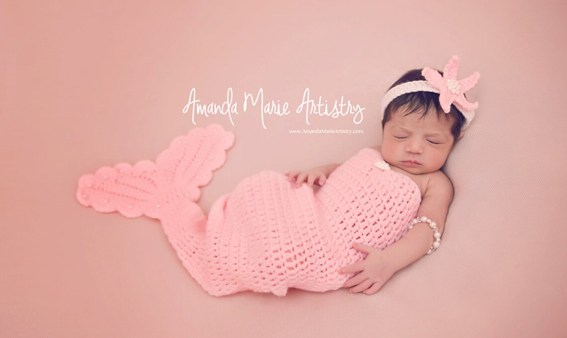 Baby Girl, Mermaid Princess - Crochet Newborn Mermaid Tail Cocoon ...