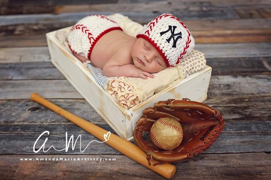 Baby Boy Baseball Bat - Crochet Baseball Diaper Cover - Baby Baseball ...
