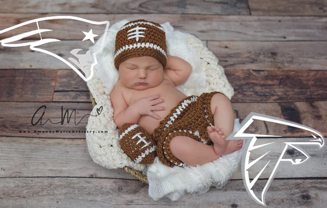 Football Team ,crochet Baby Boy Hat /shorts/ball- Knit Baby Football ...