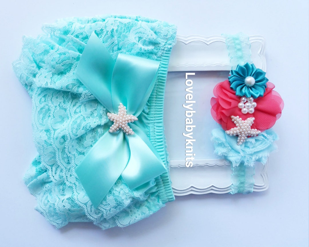 Little Mermaid Outfit -mermaid Princess - Ruffle Bloomers - Baby Shower ...