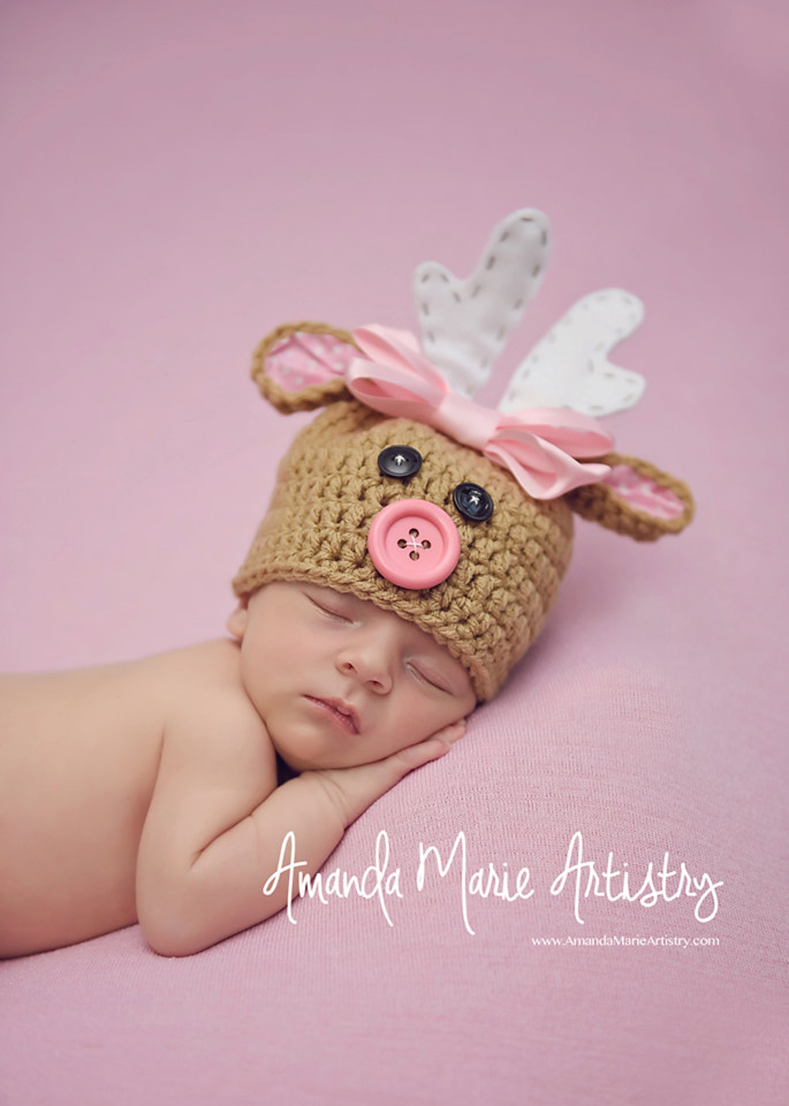 Rudolph He Red Nosed Reindeer Hat --deer Hat- Christmas Baby Hat ...