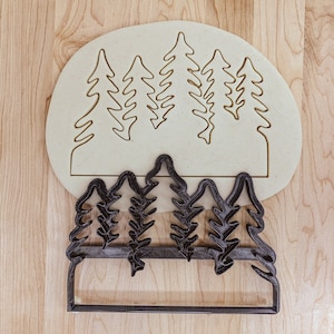 Forest Trees Treeline Wide Cookie or Fondant Outline Cutter Unique - Etsy
