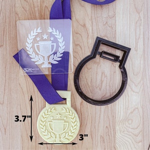 Medal Award Cookie Cutter and Fondant Embosser Set, Team Award Cookie ...