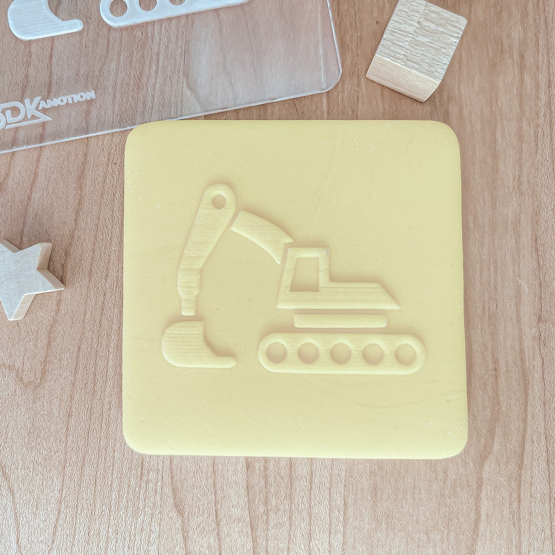 Construction Excavator Fondant Cookie Embosser, Digger Fondant Stamp ...