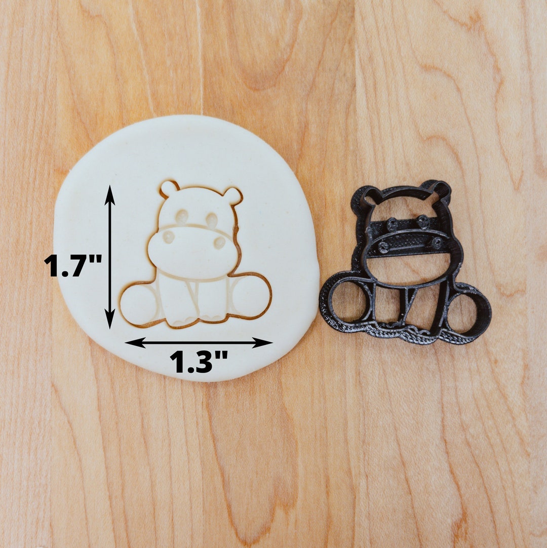 Hippo Baby Mini Cookie Cutter, Hippo Mini Clay Cutter, Hippopotamus ...