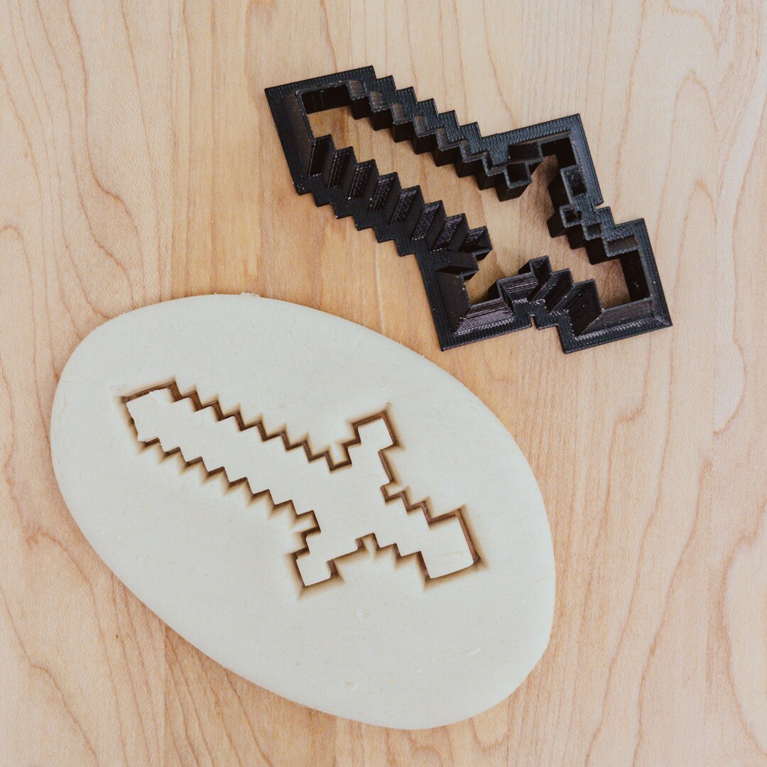 Sword Pixel Sword Gaming MC Cookie, Fondant, Clay Cutter - Etsy