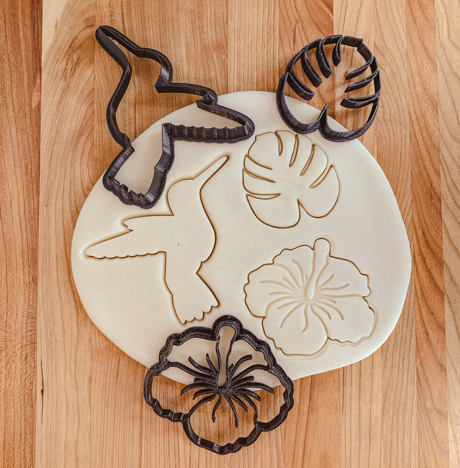 Hummingbird/hibiscus/palm Leaf Cookie Cutter Set | Etsy