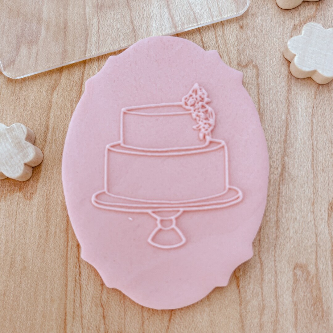 Wedding Cake Embosser Stamp, Bridal Shower Fondant Stamp, Wedding ...