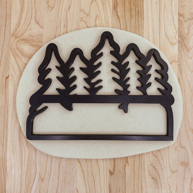 Forest Trees Treeline Wide Cookie or Fondant Outline Cutter | Etsy