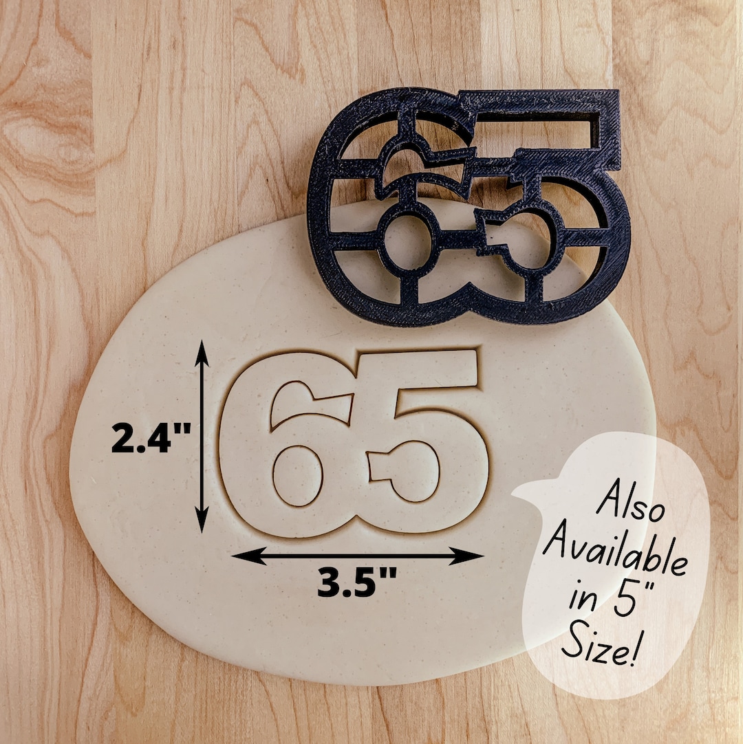 65 Milestone Birthday Cookie Cutter, 65th Birthday Cookie, 65 Fondant ...