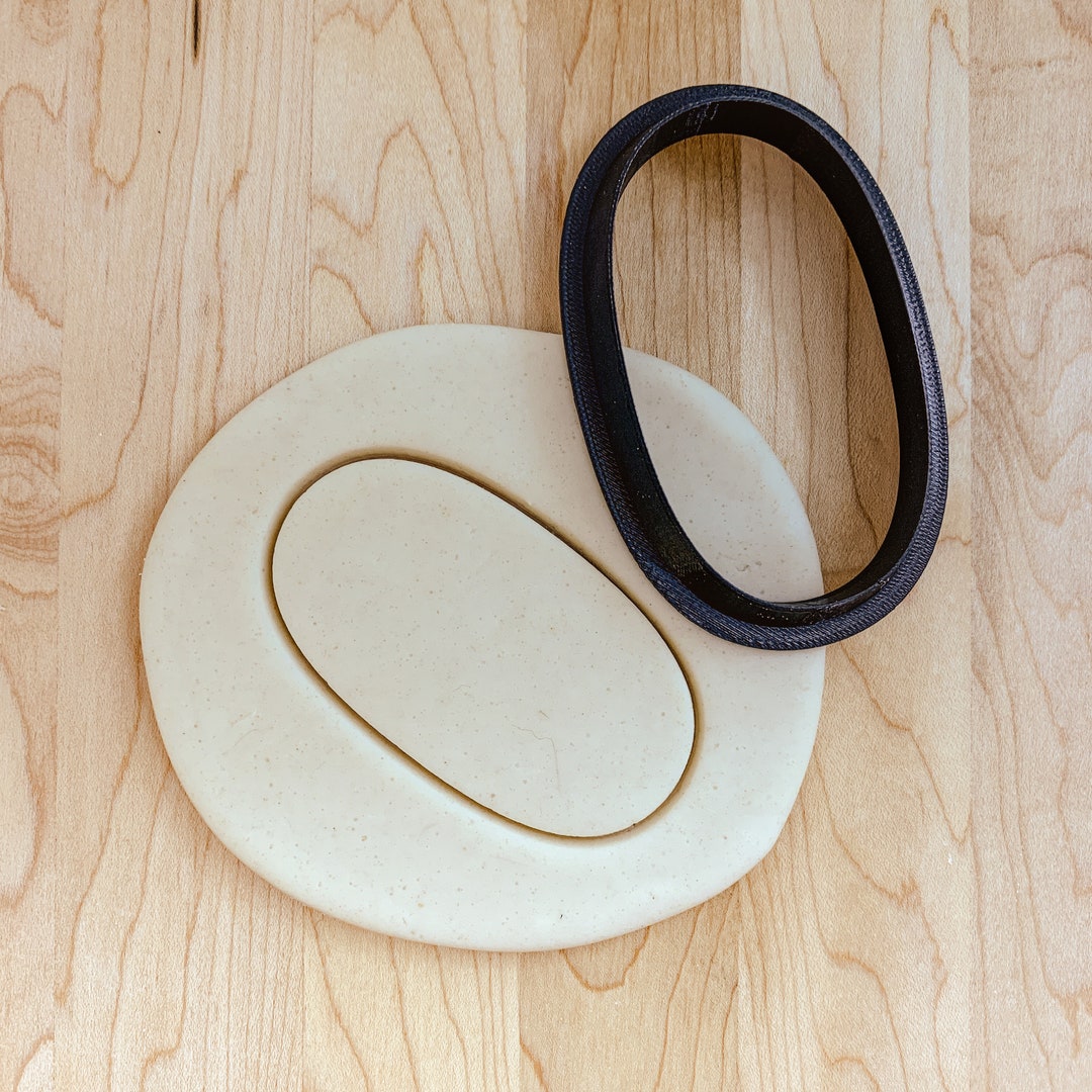 Oval Oblong Elipse or Coffee Bean Cookie Fondant Clay Cutter - Etsy