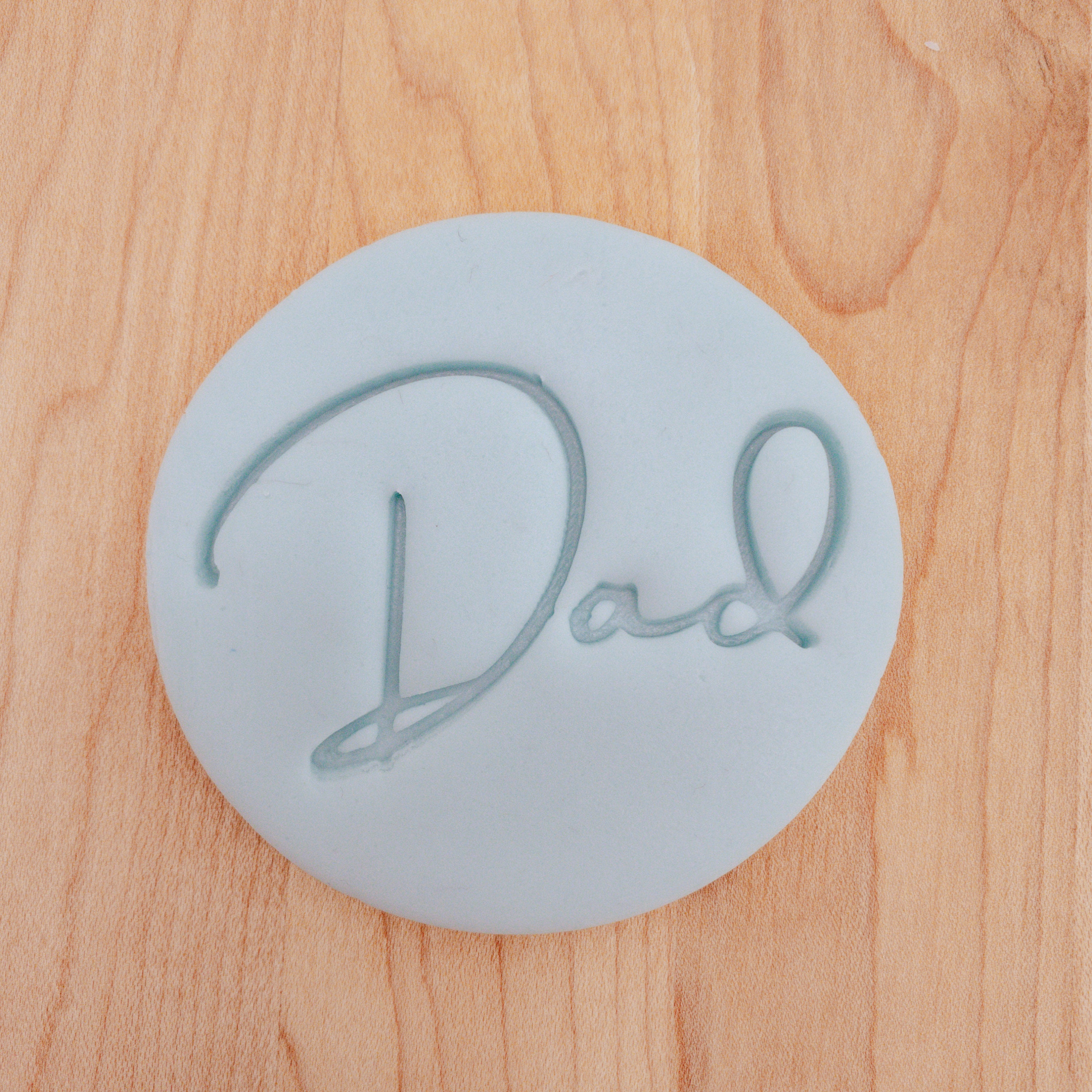 Dad Script Father's Day Cookie Fondant Clay Stamp | Etsy