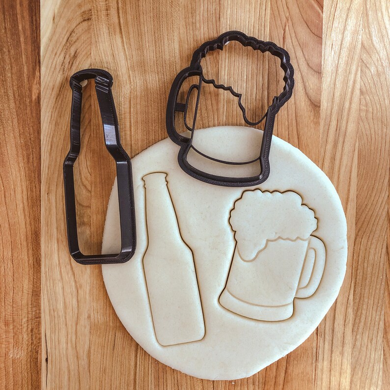 Beer Mug Beer Bottle 3d Cookie Fondant Clay Cutter Set 2 Etsy Canada