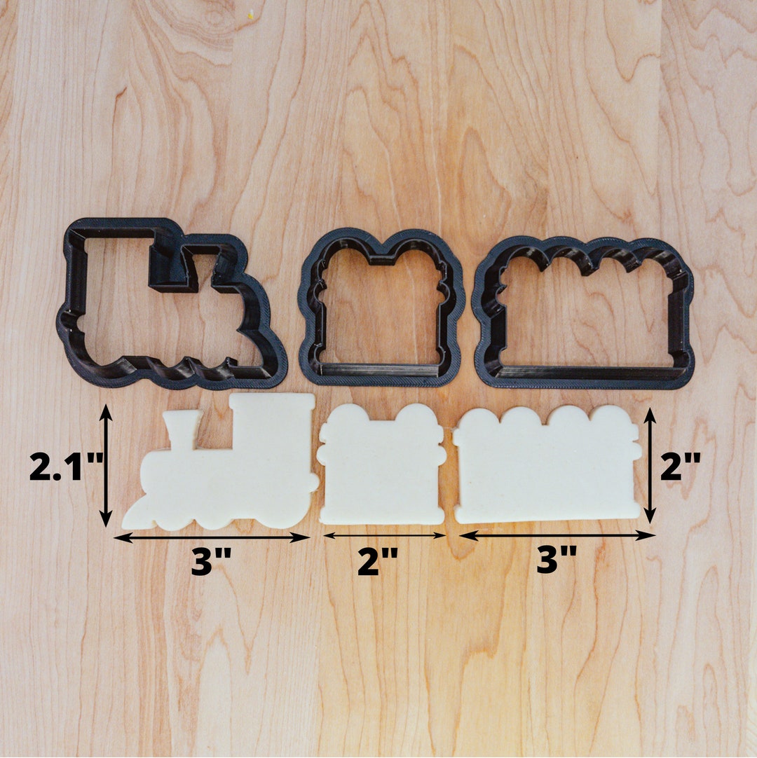 Train Outline Cookie Cutter Set (3), Choo Choo Train Fondant Cutter ...