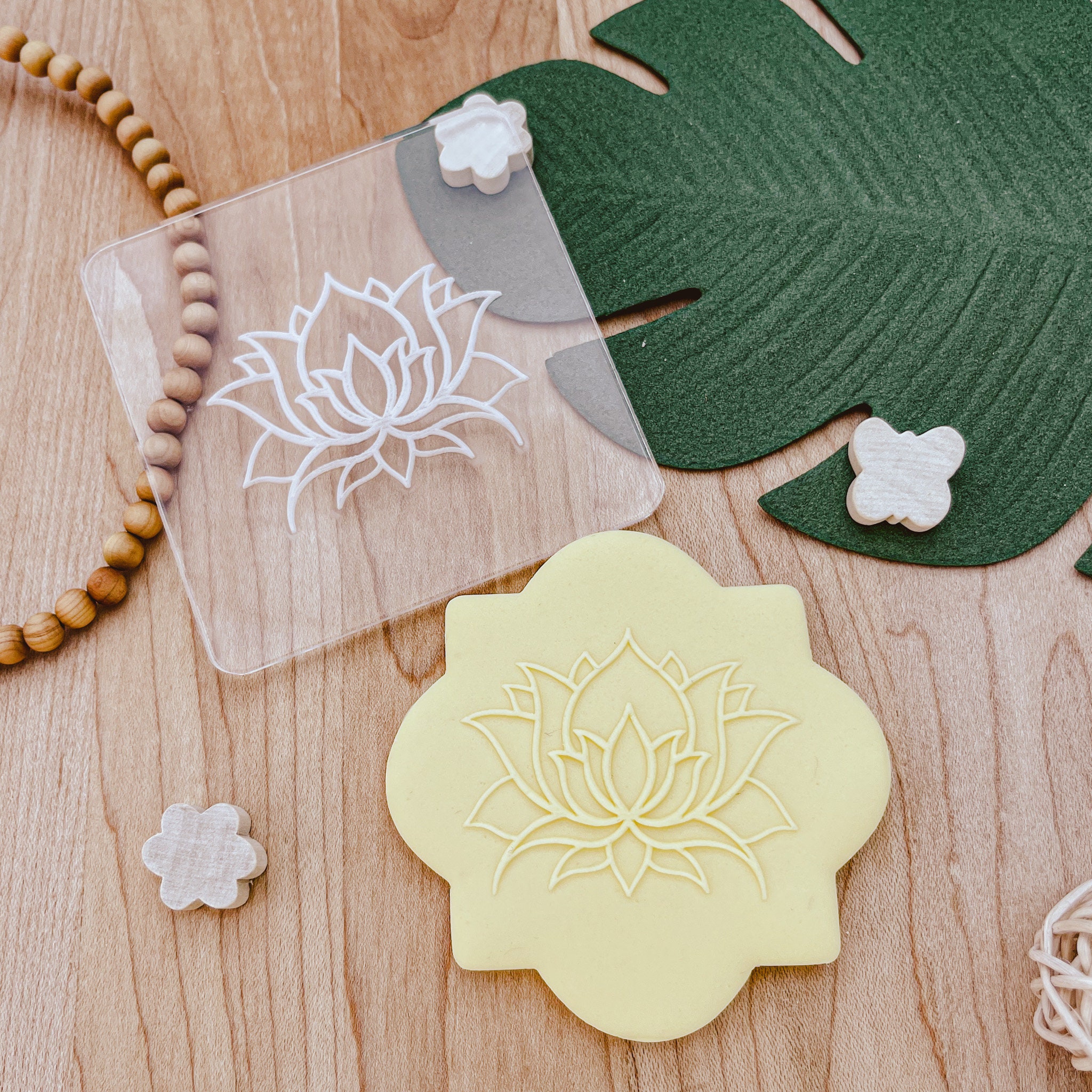 Lotus Flower Large Fondant Cookie Embosser Stamp Lotus - Etsy