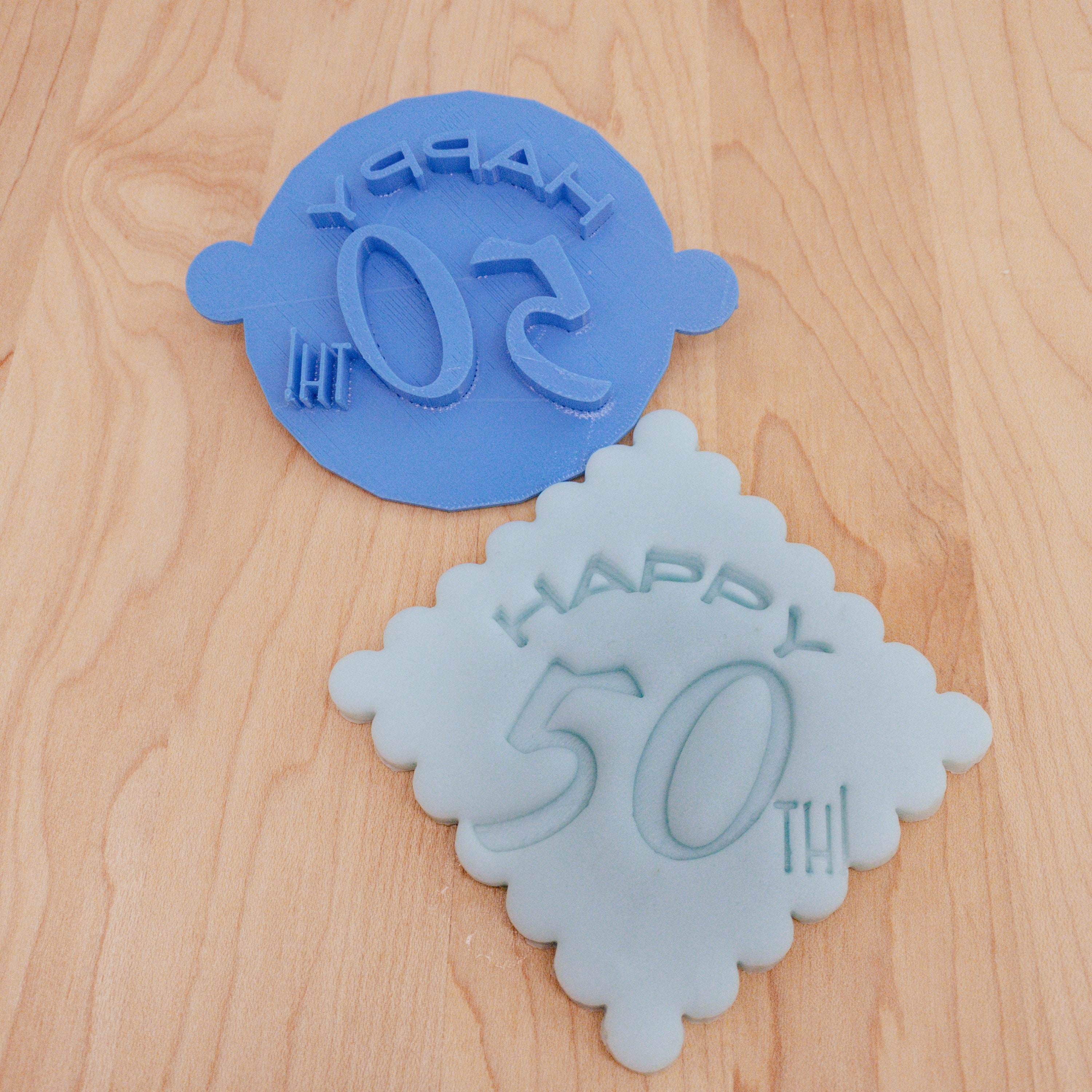 Happy 50th Detailed Birthday/Anniversary Cookie Fondant Clay | Etsy