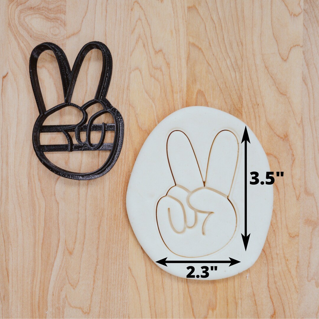 Peace Sign Detailed Cutter: Victory Hand Gesture - Etsy