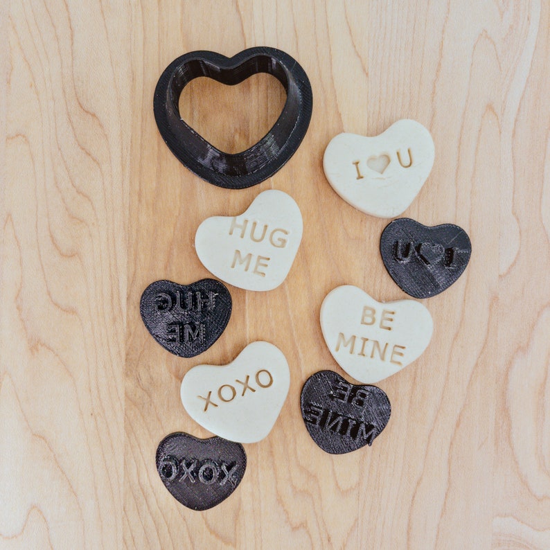 Conversation Heart Cutter & Stamp Set - Valentine's Day Mini Hearts - Etsy
