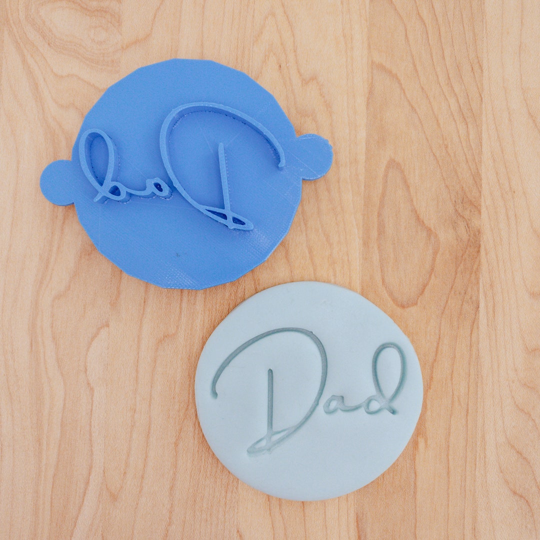 Dad Script Father's Day Cookie Fondant Clay Stamp - Etsy