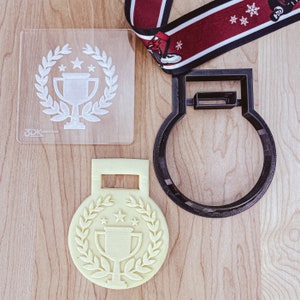 Medal Award Cookie Cutter and Fondant Embosser Set, Team Award Cookie ...
