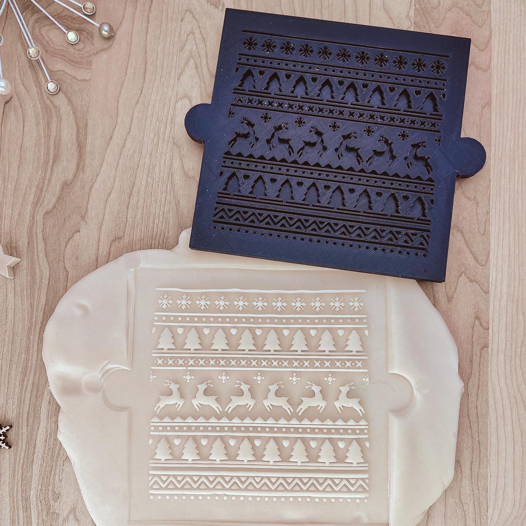 Winter Motif Large Stamp Design for Clay, Ceramics and Pottery, Fondant ...
