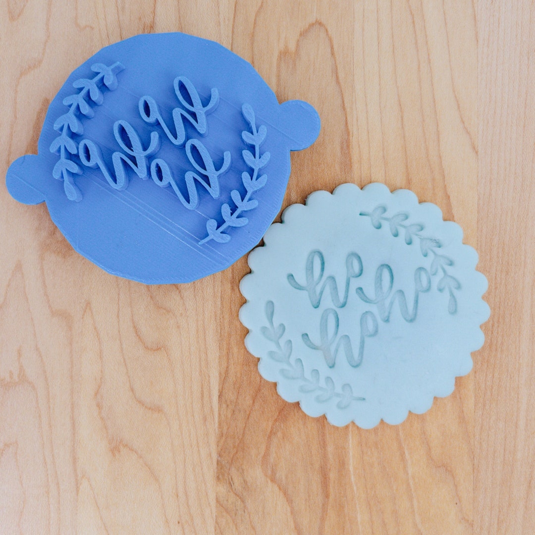 Hohoho Script Font Pretty Detailed Cookie, Fondant or Clay Stamp ...