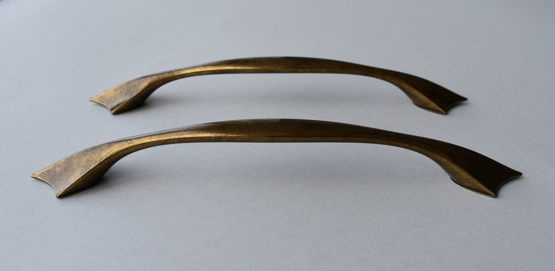 Set of 6 Rustic Brass Cabinet Handle. Rustic Cabinet Pull. - Etsy