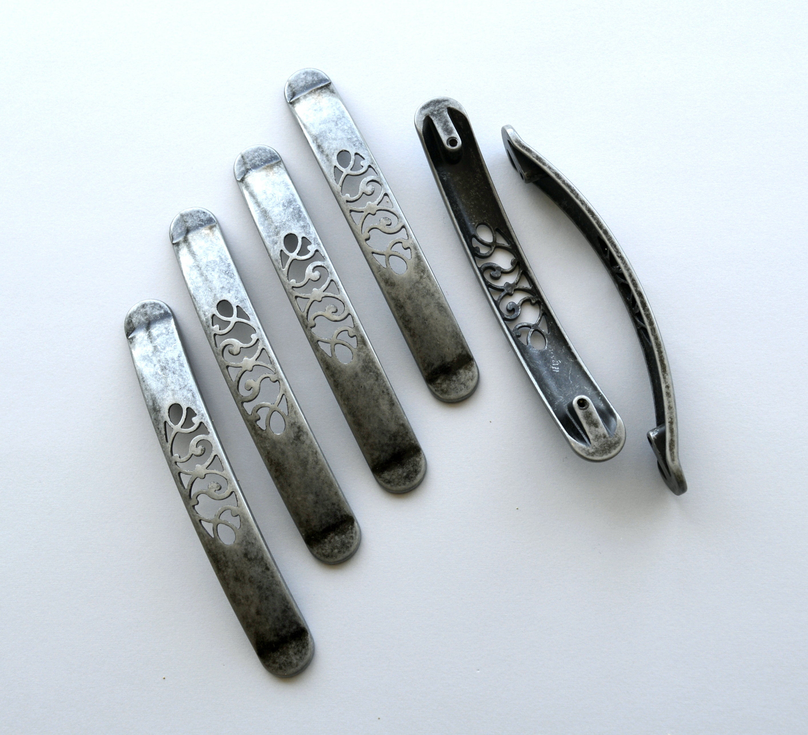 Set of 6 Titanium Finish Cabinet Handle. Ornament Cabinet | Etsy