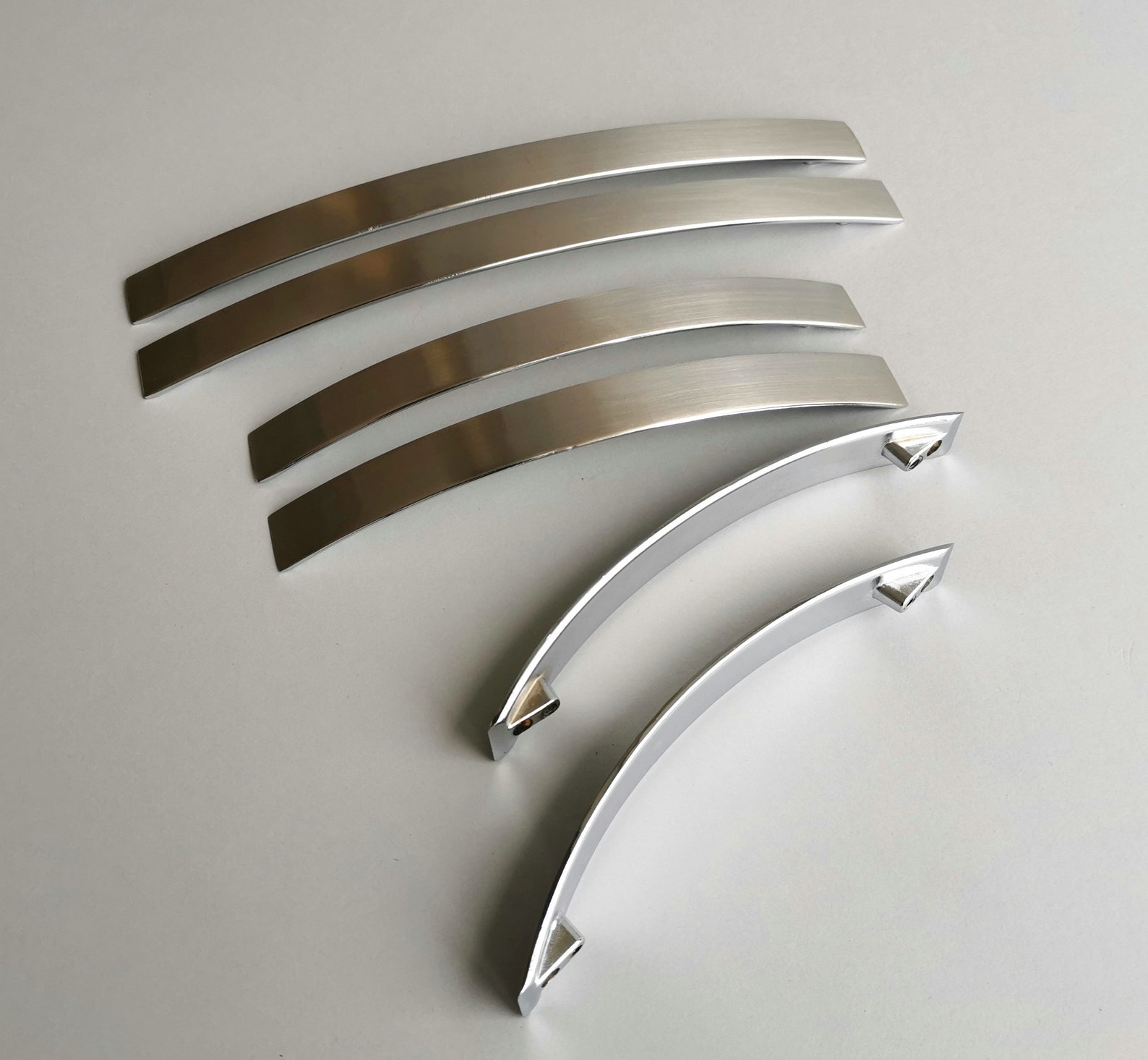 Set of 6 Modern Silver Cabinet Pullс. Silver Cabinet Hardware. Drawer ...