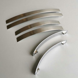 Set of 6 Modern Silver Cabinet Pullс. Silver Cabinet Hardware. Drawer ...