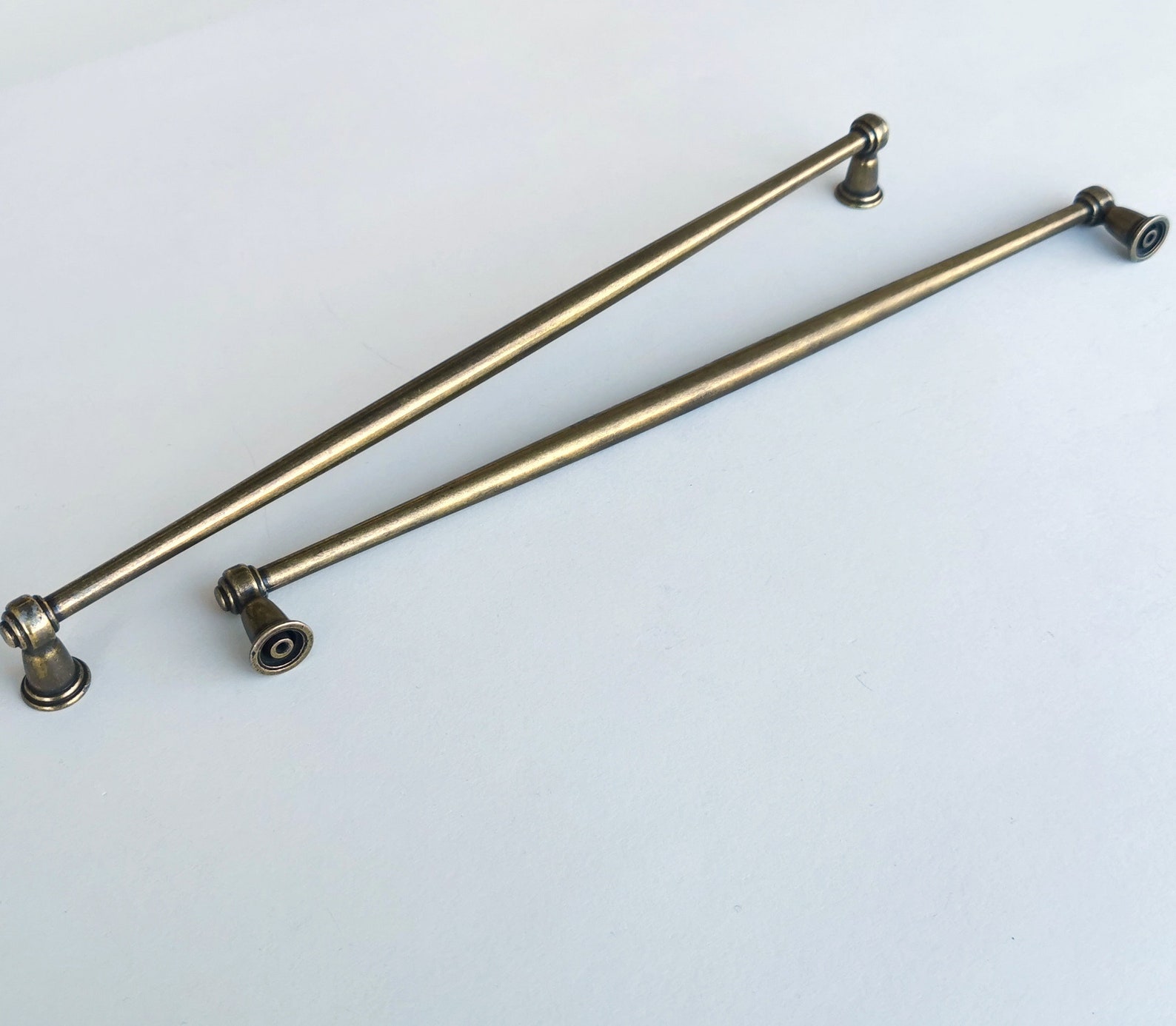 Set of 2 Extra Long Brass Finish Cabinet Handles. Bohemian Hardware ...