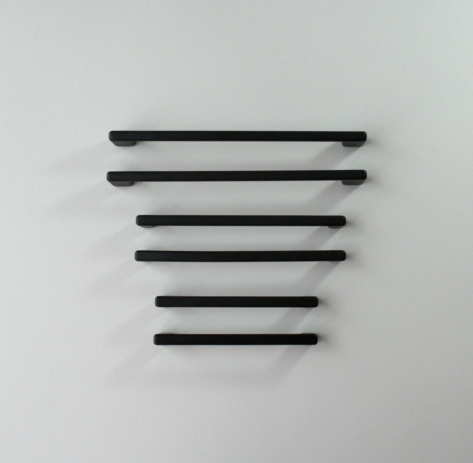 Set of 6 Modern Black Cabinet Pull. Black Cabinet Hardware ...