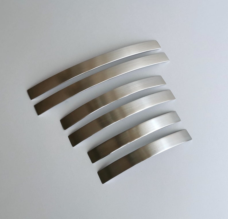 Set of 6 Modern Silver Cabinet Pullс. Silver Cabinet Hardware. Drawer ...