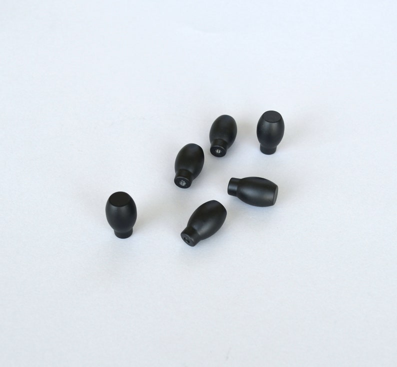 Set of 6 Minimalist Black Cabinet Knob. Black Handle. Black Cabinet ...