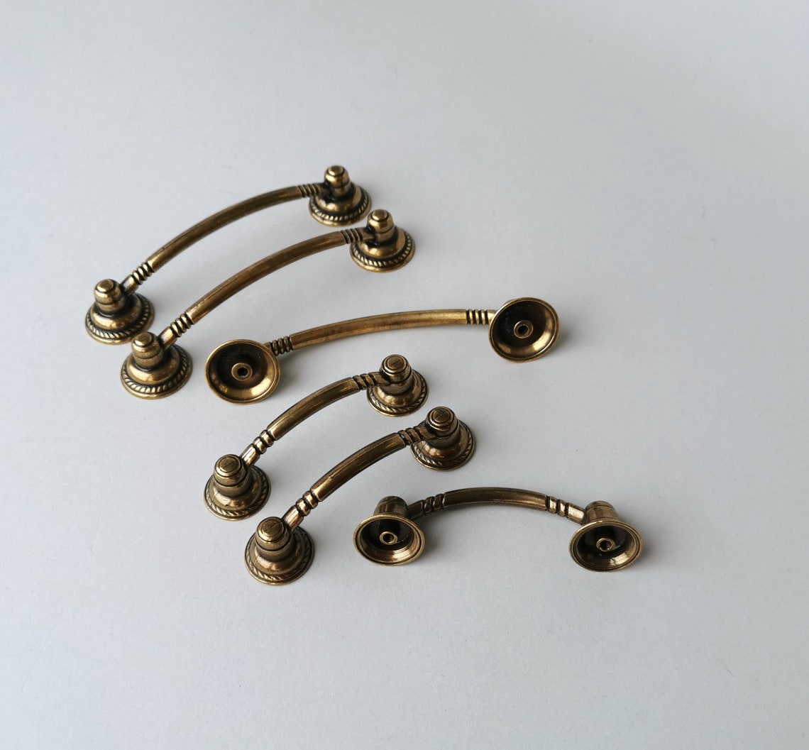 Set of 6 Brass Cabinet Handle. Boho Cabinet Pull. Brass Drawer - Etsy