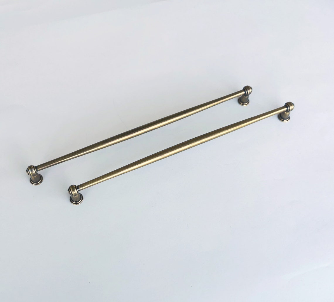 Set of 2 Extra Long Brass Finish Cabinet Handles. Bohemian Hardware ...