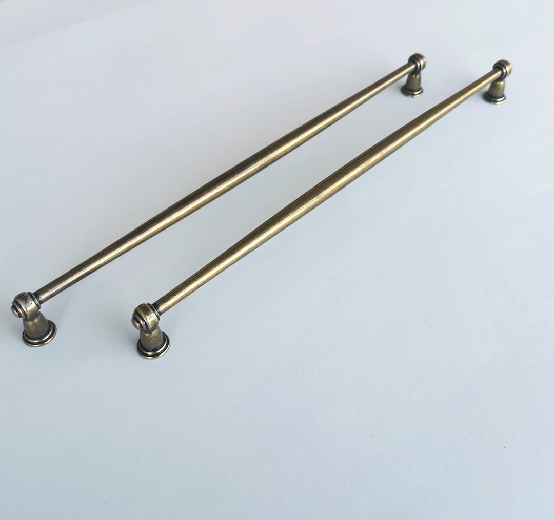 Set of 2 Extra Long Brass Finish Cabinet Handles. Bohemian Hardware ...