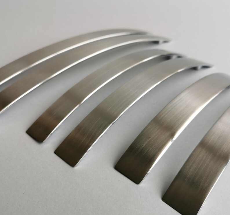 Set of 6 Modern Silver Cabinet Pullс. Silver Cabinet Hardware. Drawer ...