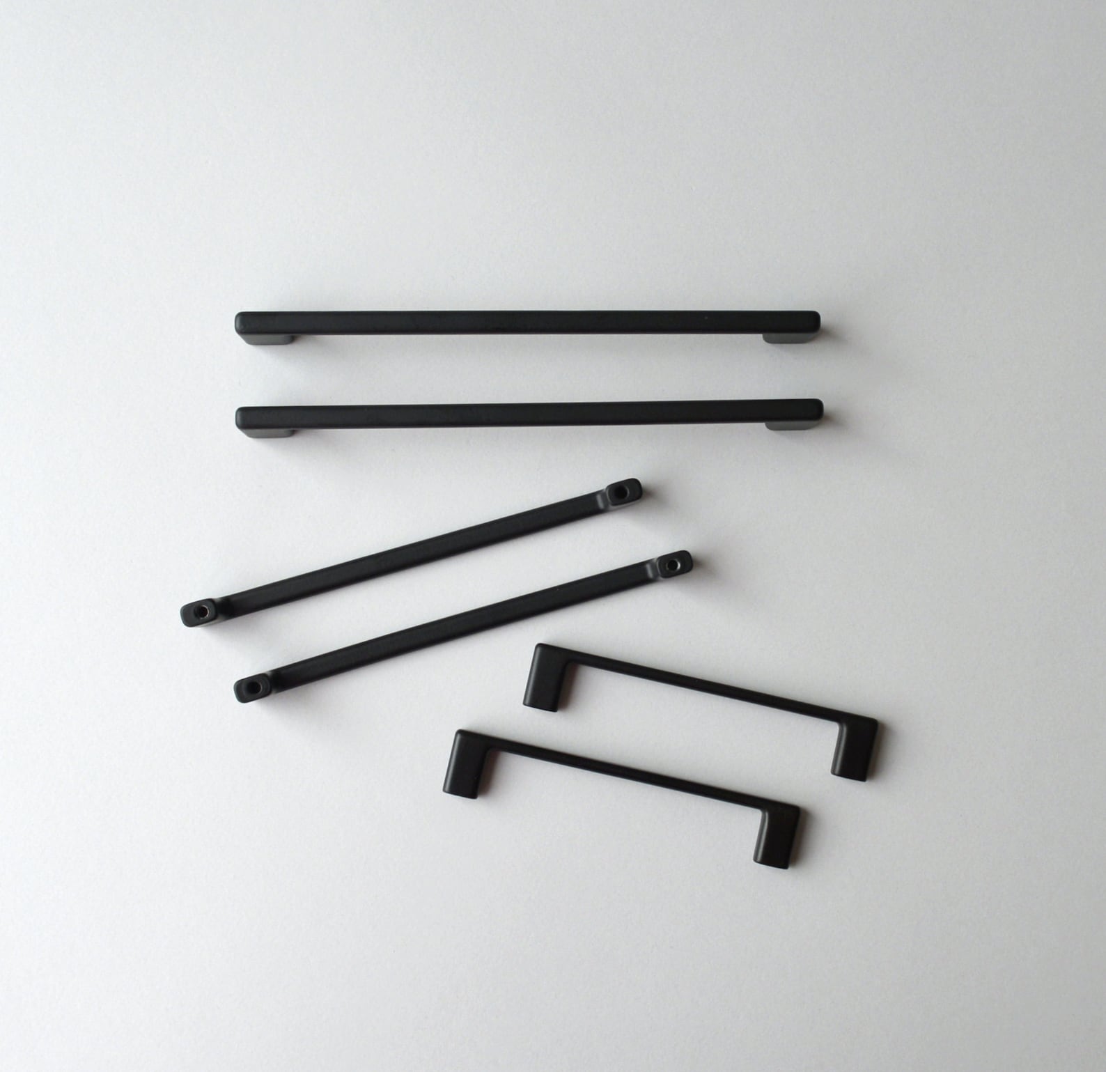 Set of 6 Modern Black Cabinet Pull. Black Cabinet Hardware ...