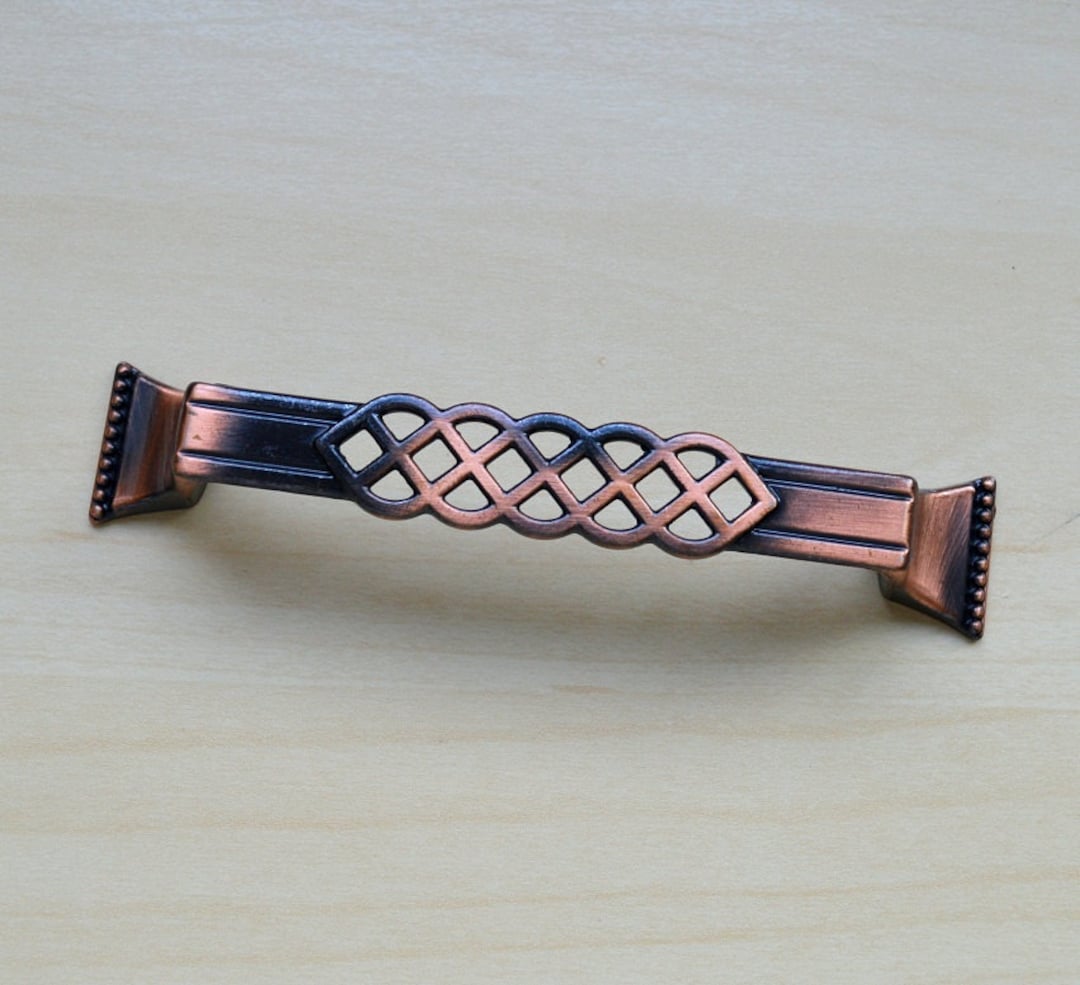 Set of 6 Oil Rubbed Bronze Cabinet Handle. Rustic Cabinet Pull. Copper ...