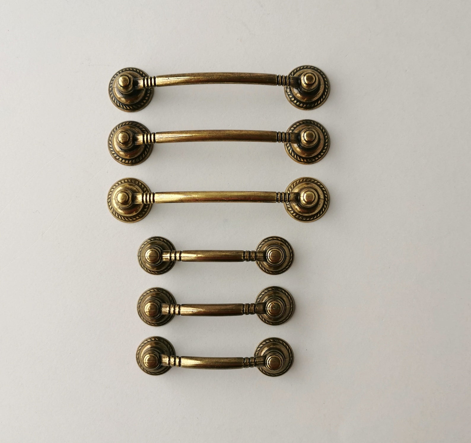 Set of 6 Brass Cabinet Handle. Boho Cabinet Pull. Brass Drawer Handle ...