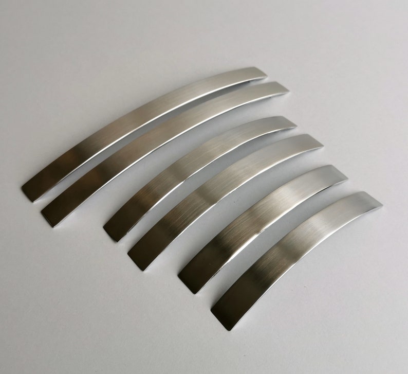 Set of 6 Modern Silver Cabinet Pullс. Silver Cabinet Hardware. Drawer ...