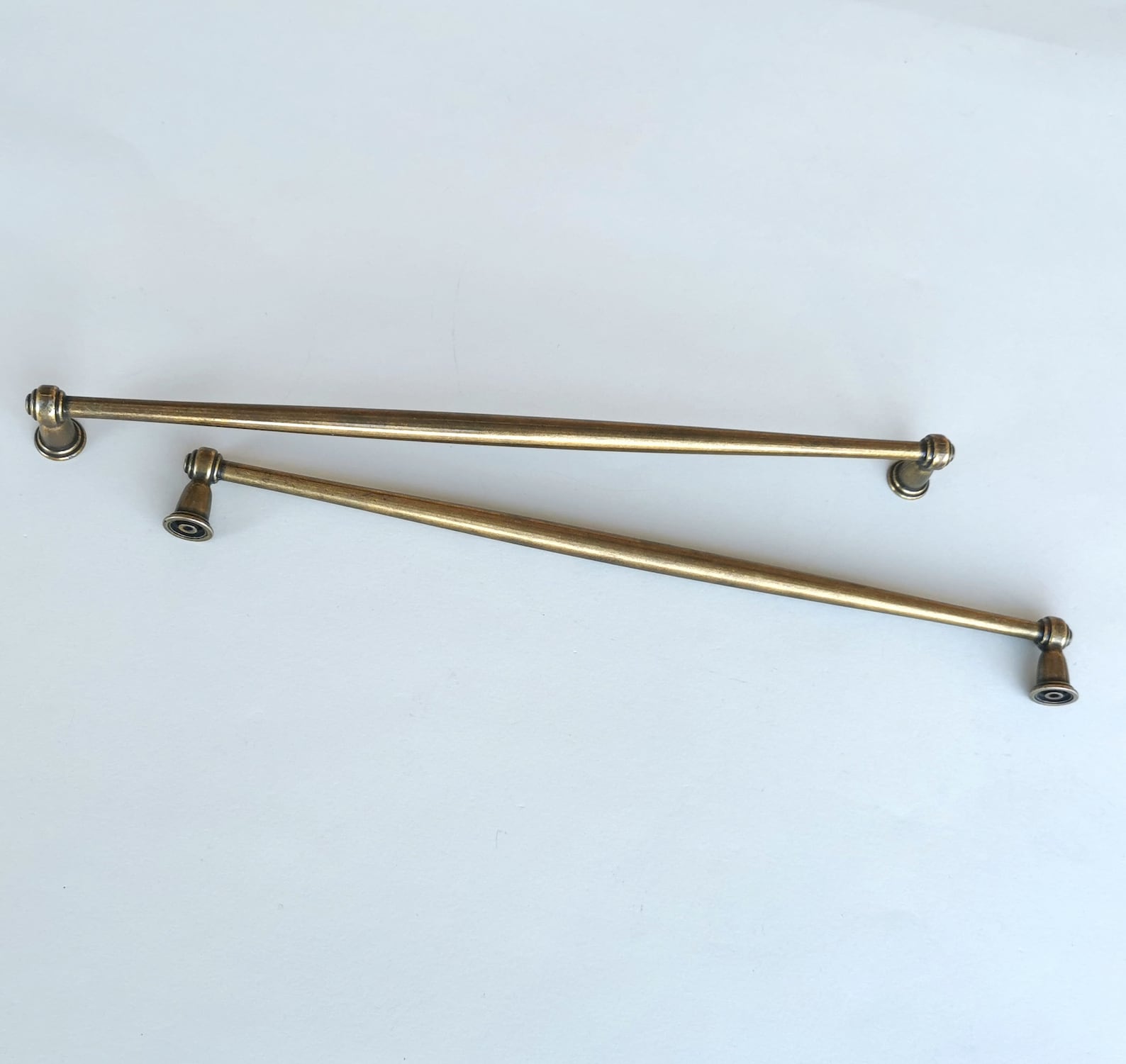 Set of 2 Extra Long Brass Finish Cabinet Handles. Bohemian Hardware ...