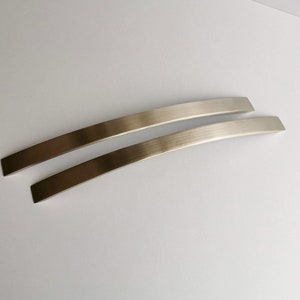 Set of 2 Extra Large Silver Pulls. Modern Silver Kitchen Cabinet Pull ...