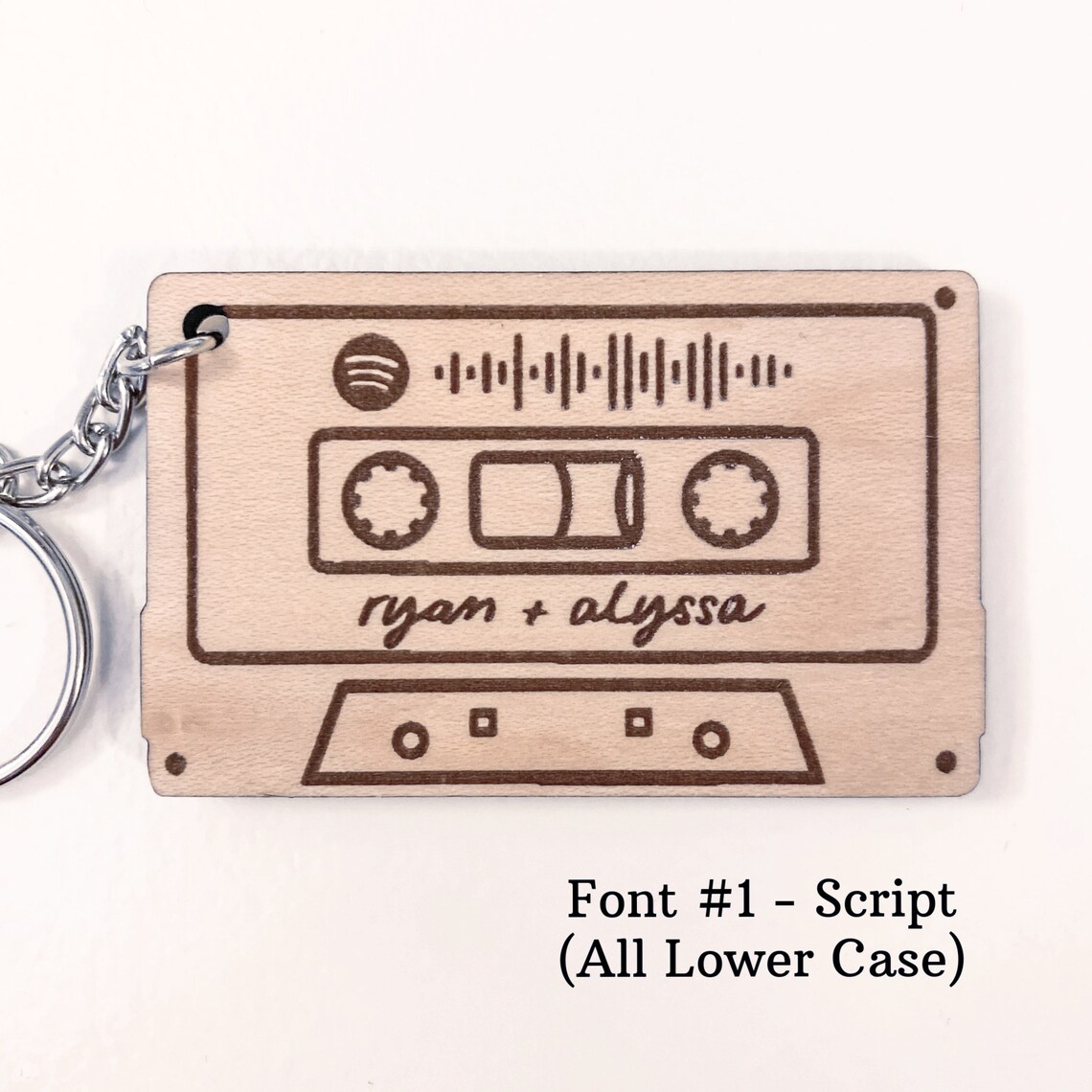 Custom Song Cassette Tape Keychain Spotify Code Laser | Etsy