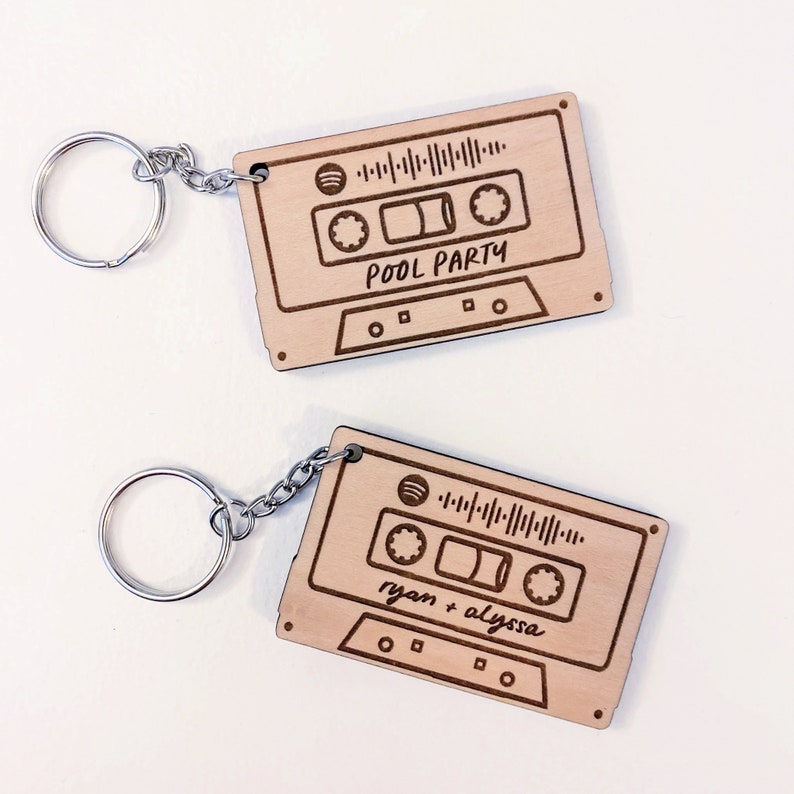 Custom Song Cassette Tape Keychain Spotify Code Laser | Etsy