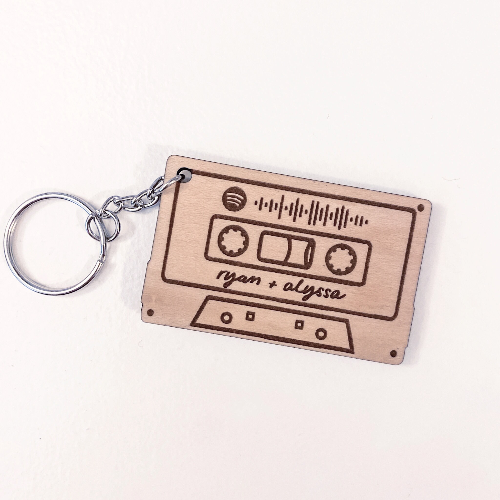 Custom Song Cassette Tape Keychain Spotify Code Laser | Etsy
